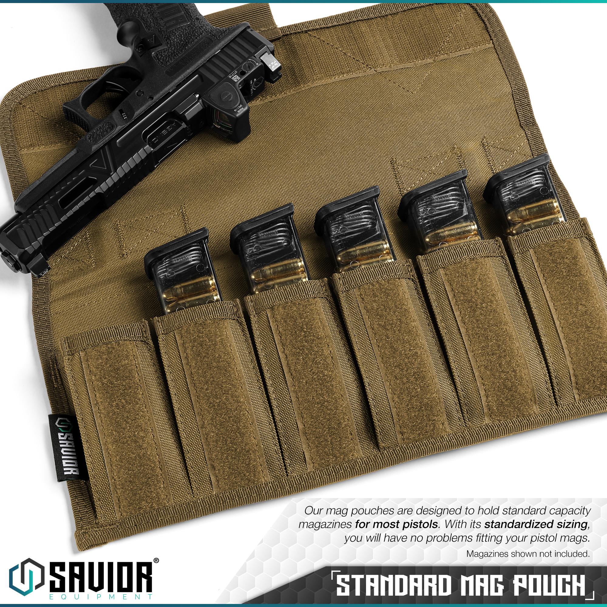 SAVIOR EQUIP Tactical 6-Slot Hand Gun Pistol Mag Pouch Magazine Storage ...