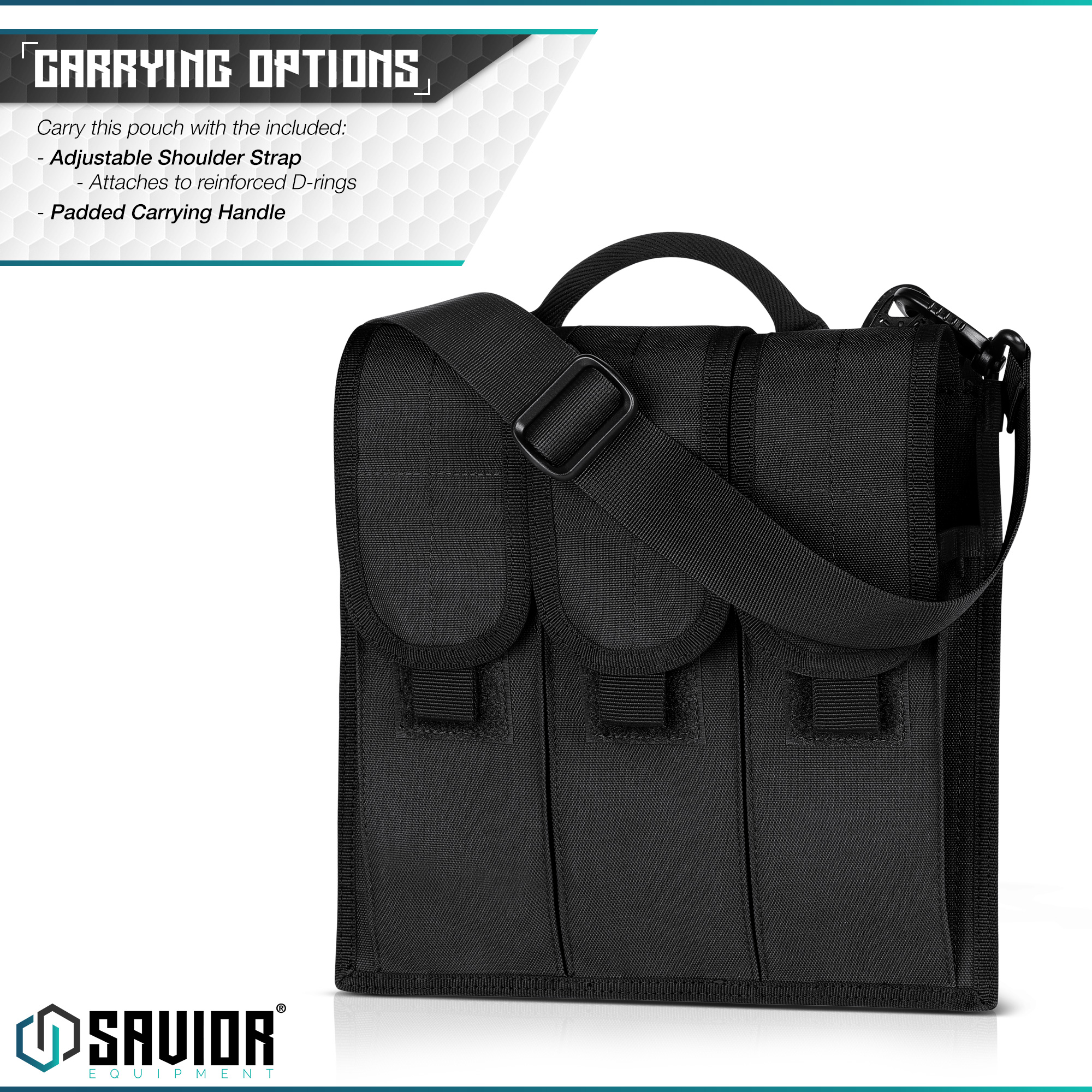 6-Slot Rifle 5.56/.223 Extended Mag Magazine Pouch Carry D-Ring ...
