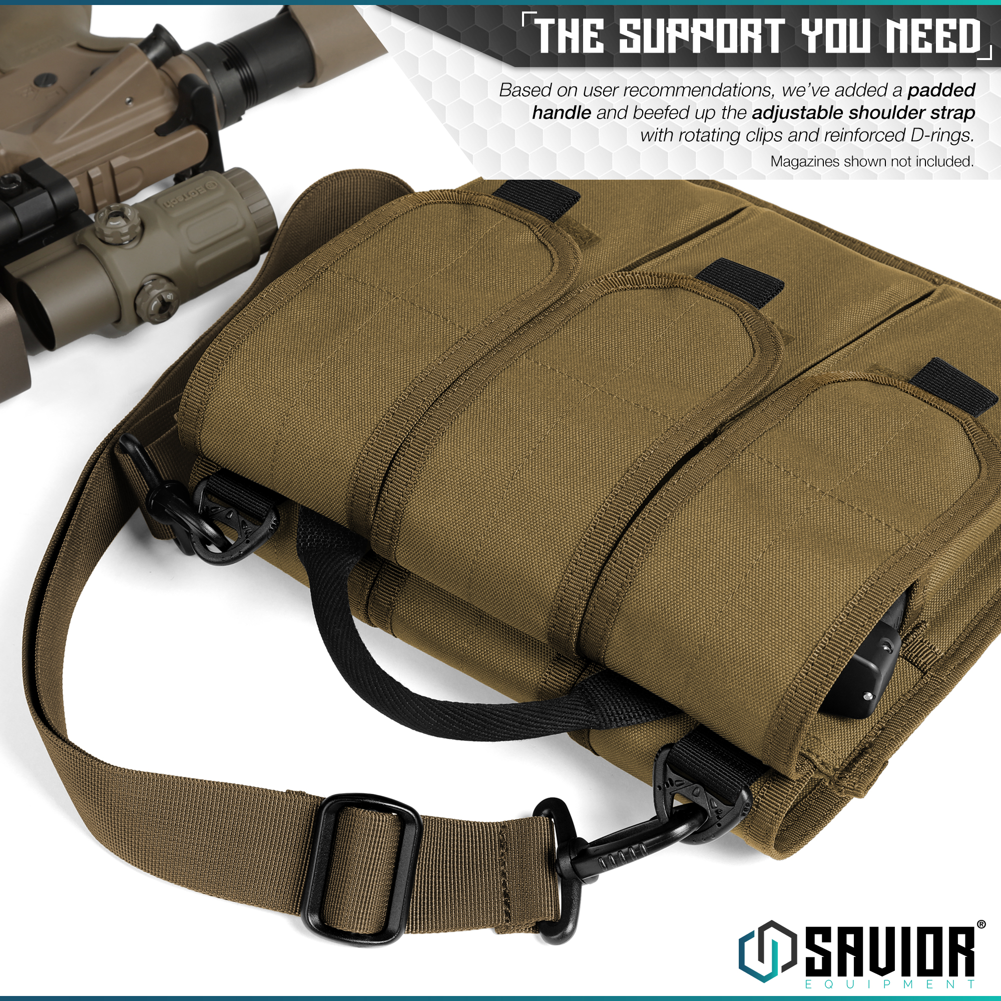 6-Slot Rifle 5.56/.223 Extended Mag Magazine Pouch Carry D-Ring ...