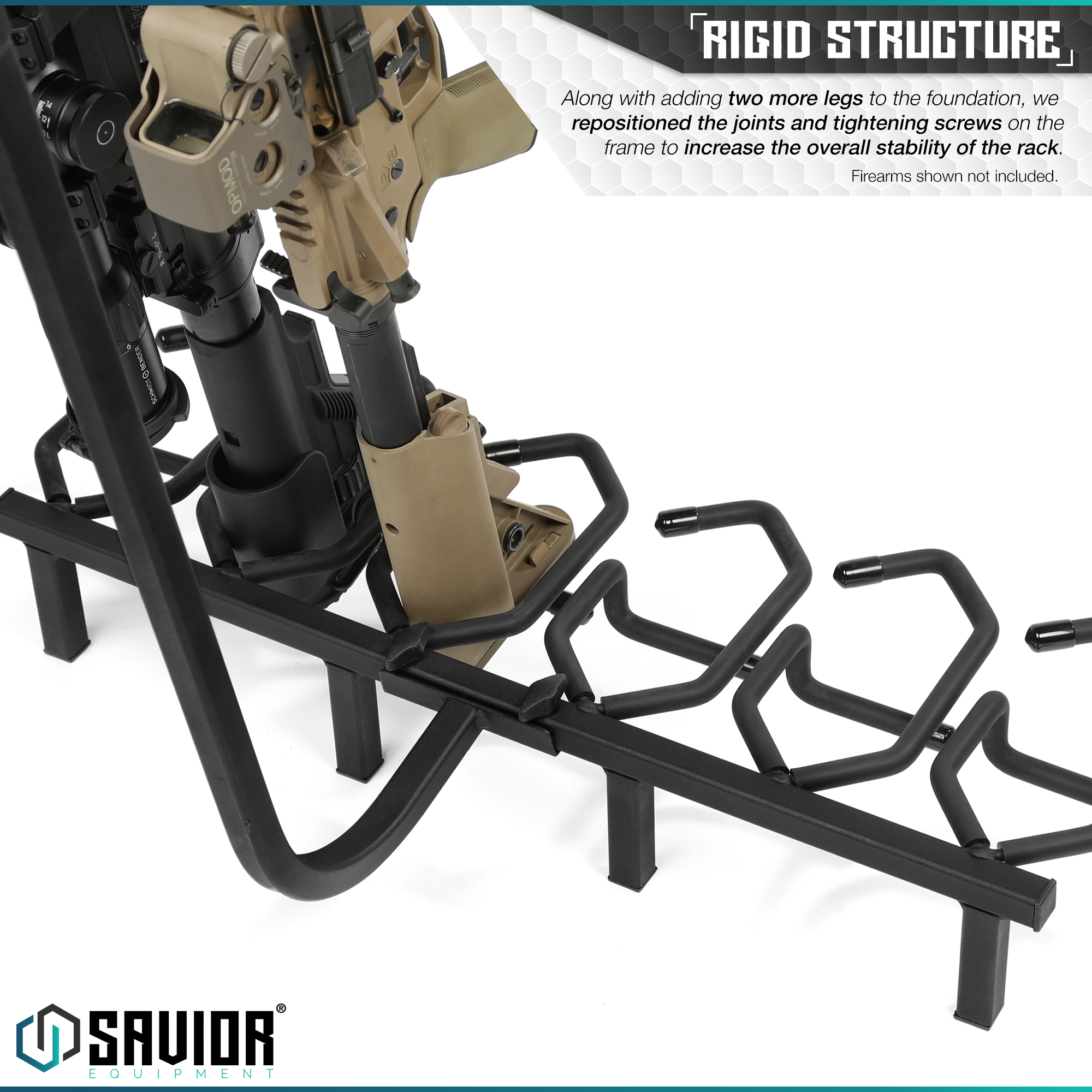 "SAVIOR" Holds 6 Rifle + 8 Pistol Portable Steel Firearm Gun Rack ...